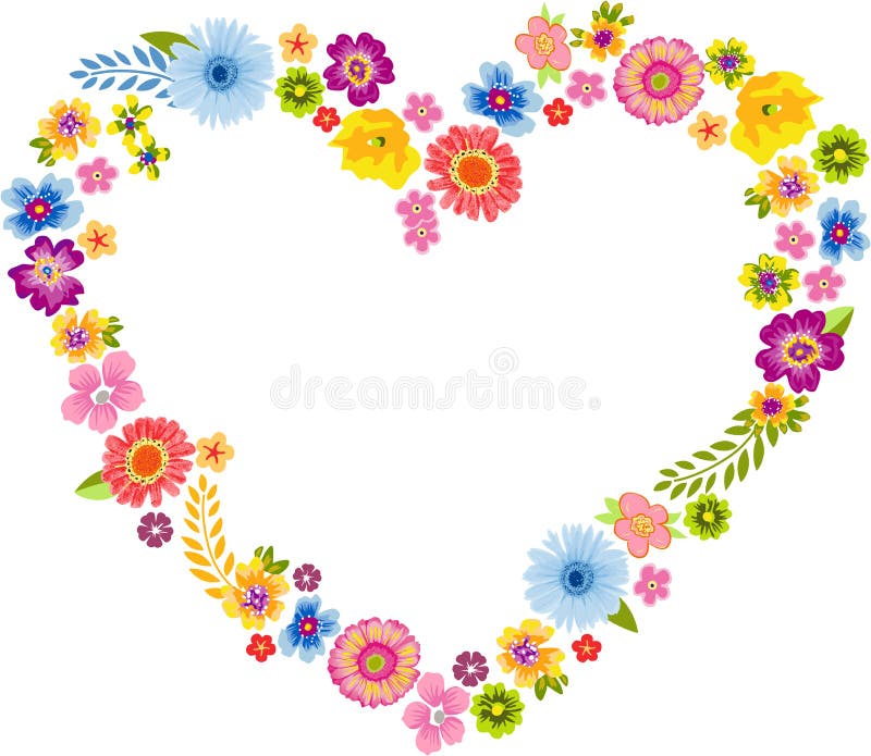Heart Spring Flower Frame stock vector. Illustration of frame - 49477629