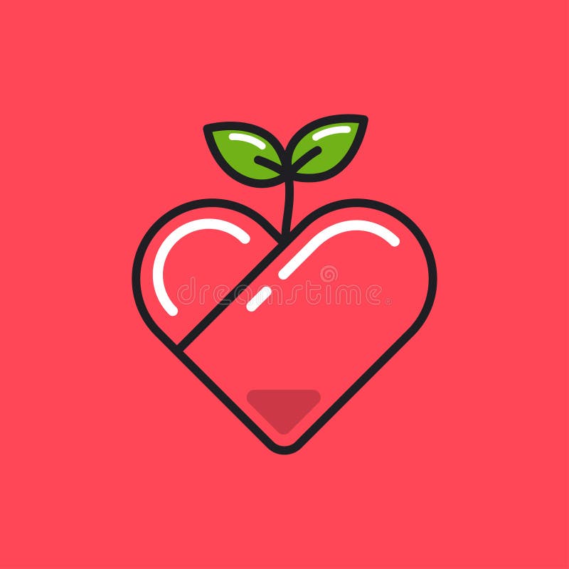 The Heart and the Sprout. Isolated Vector Illustration Stock ...