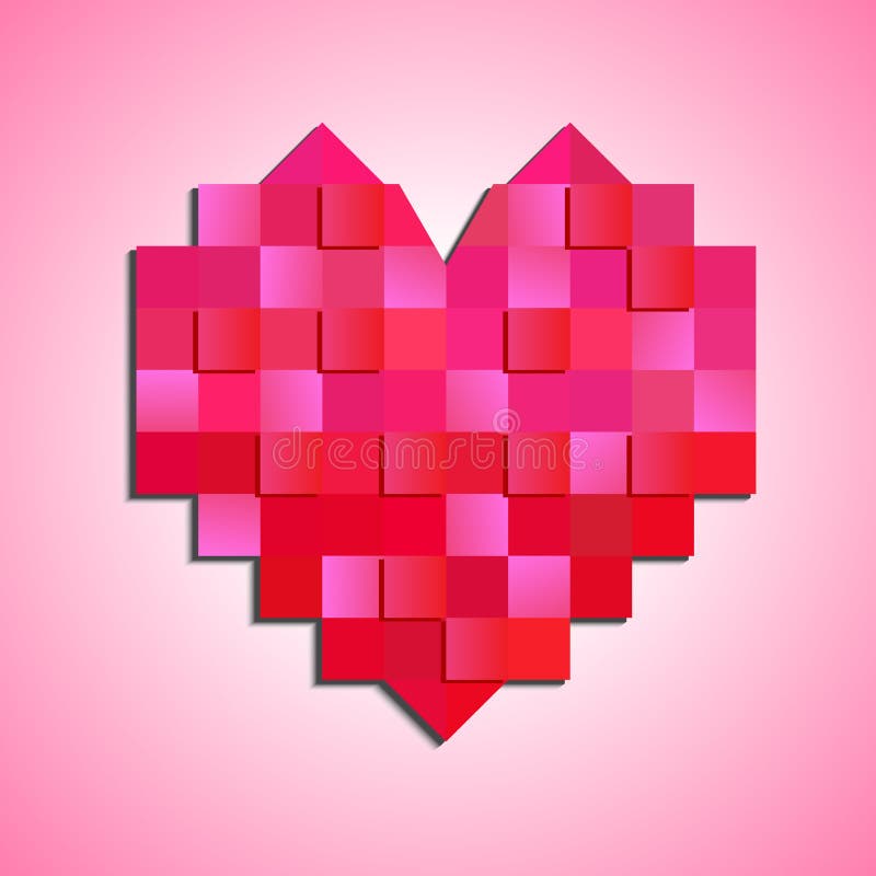 Heart in squares stock vector. Illustration of symbolic - 7170788