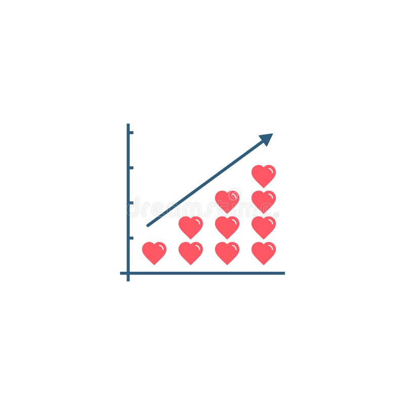 Heart Stacks on Growth Graph Diagram, Love or Health Progress Concept ...