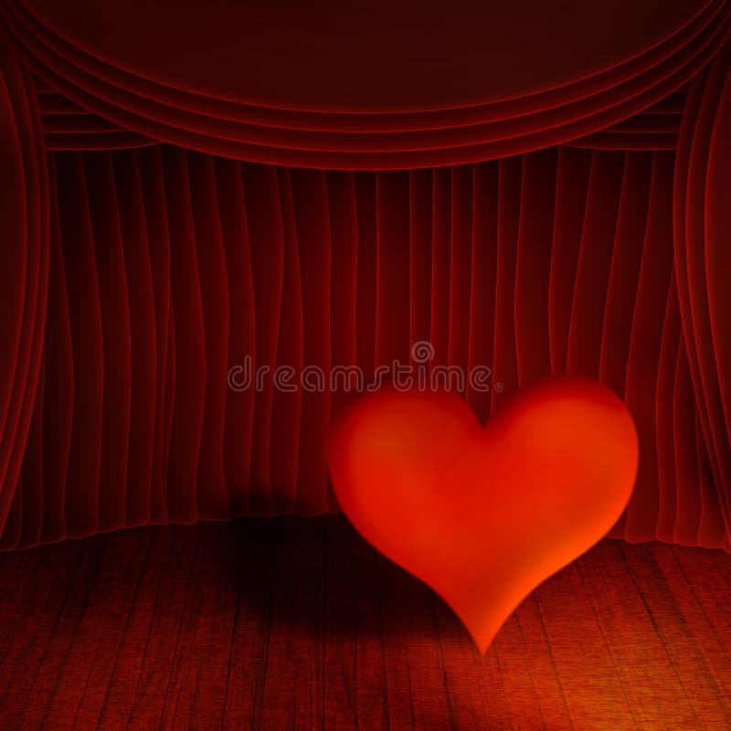 Heart on stage stock illustration. Illustration of celebration - 7680265