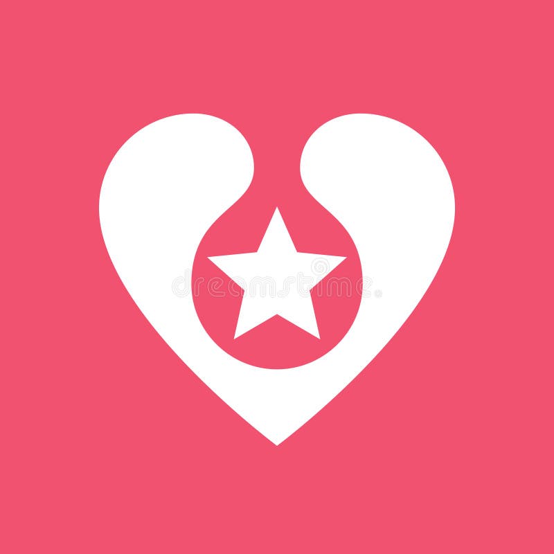 Heart with Star Inside. Vector Design Element, Label or Badge. Stock ...