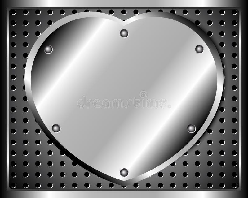 Heart of Steel on a Metal Grid Stock Vector - Illustration of element ...