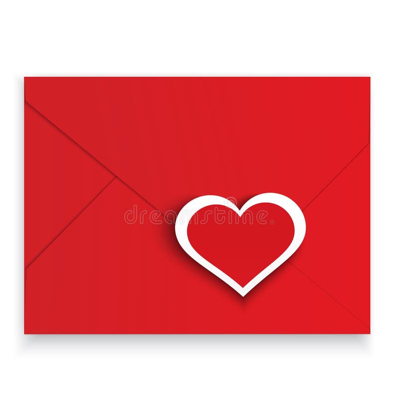 Heart Stickers Red Envelope Vector Stock Vector - Illustration of paper ...