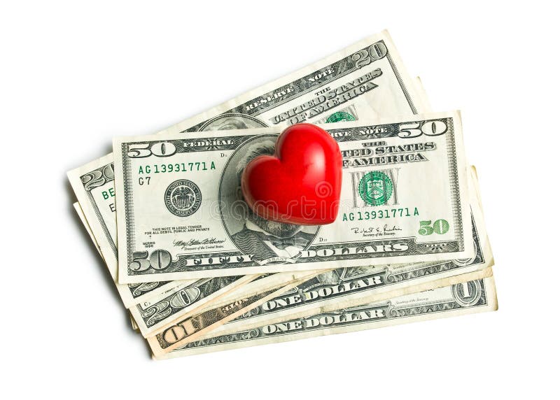 Heart and money stock photo. Image of metaphor, seasonal - 3543030