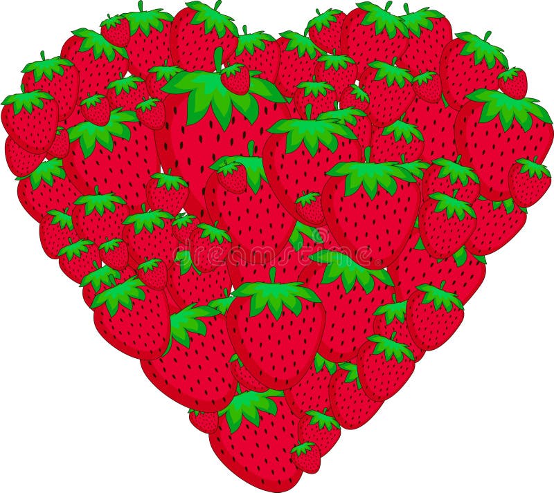 Heart of strawberries stock vector. Illustration of sweets - 36769567