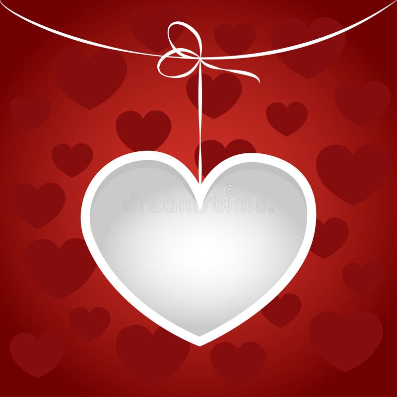 Heart on a string frame. stock vector. Illustration of romance - 28990618