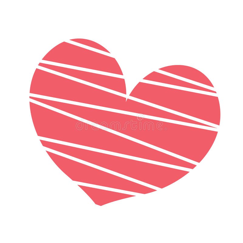 Heart with Stripe Pattern. Vector Stock Vector - Illustration of shape ...