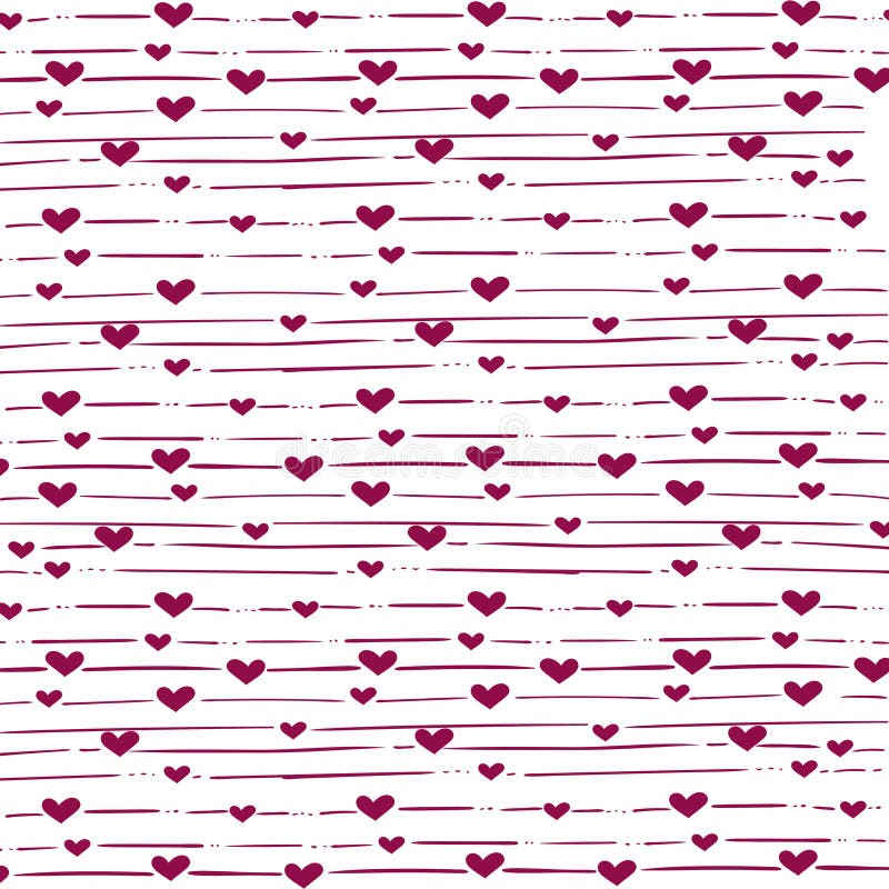Heart and Stripes Hand Drawn by Pattern Stock Illustration ...