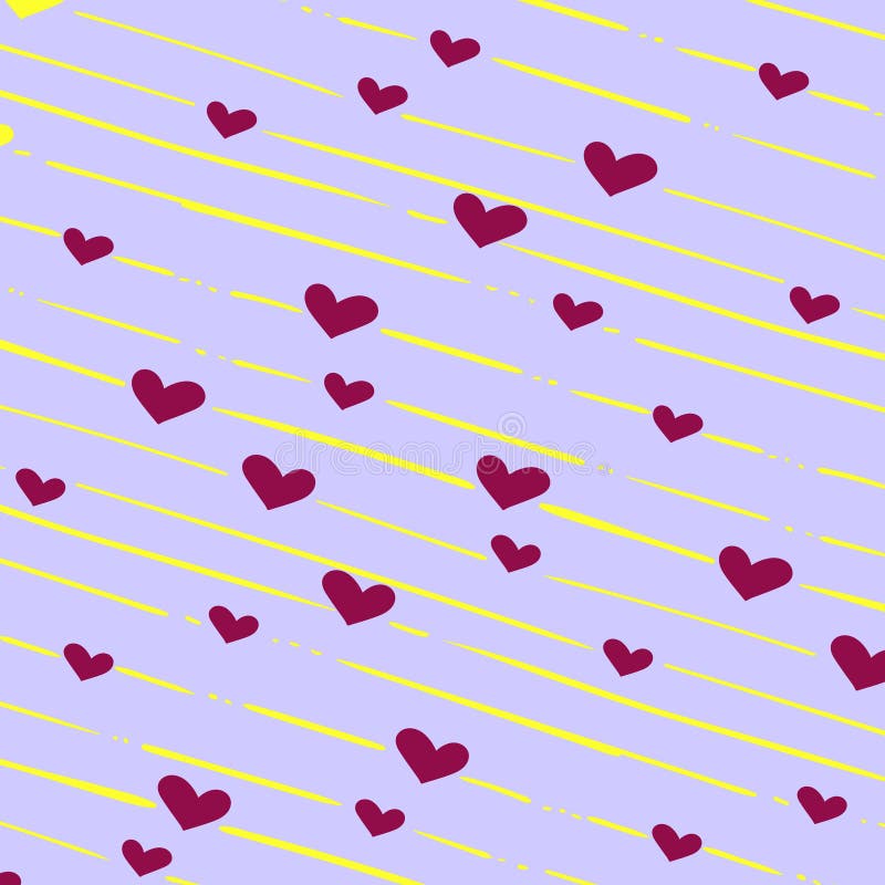 Heart and Stripes Hand Drawn by Pattern Stock Illustration ...