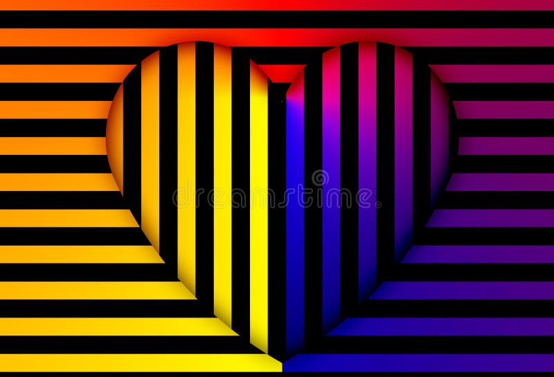Heart with Stripes, a Sign of Love As Wallpaper Stock Illustration ...