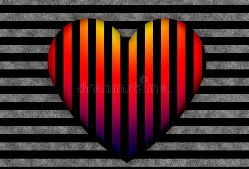 Heart with Stripes, a Sign of Love As Wallpaper Stock Image - Image of ...