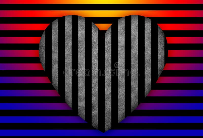 Heart with Stripes, a Sign of Love As Wallpaper Stock Illustration ...
