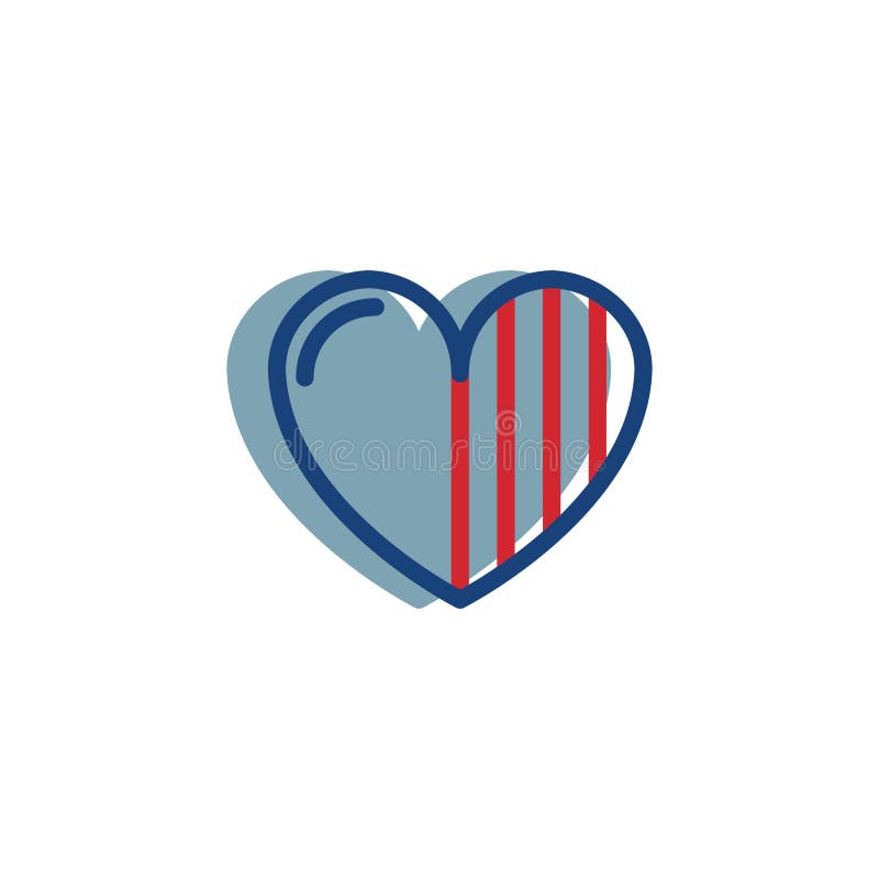 Heart with Stripes. Vector Illustration Decorative Design Stock Vector ...
