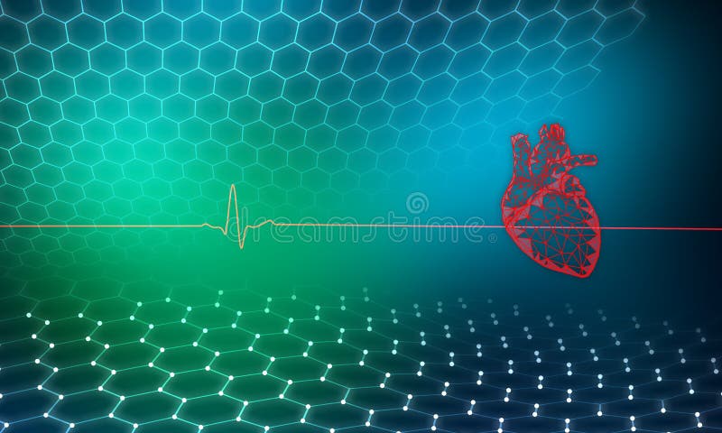 Heart Structure 3D Render Concept. Polygonal Science Research ...