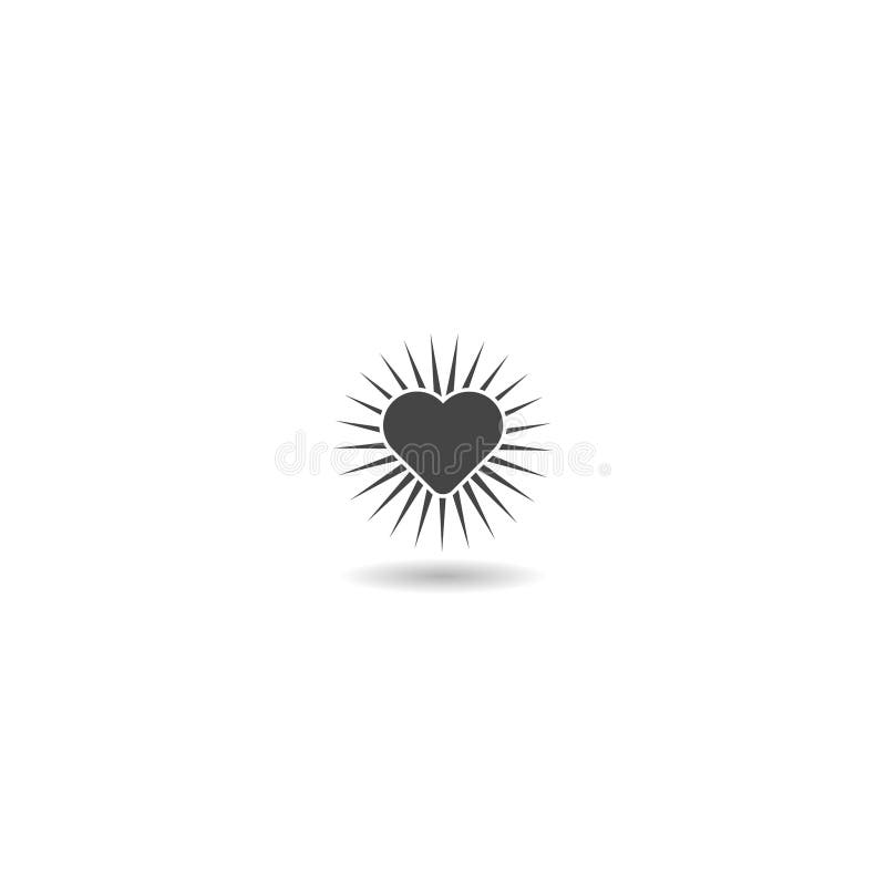 Heart sun icon with shadow stock vector. Illustration of marry - 340696900