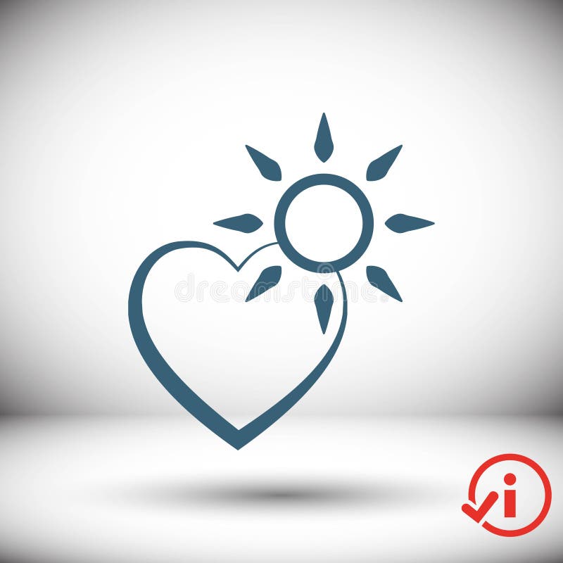 Heart and the Sun Icon Stock Vector Illustration Flat Design Stock ...