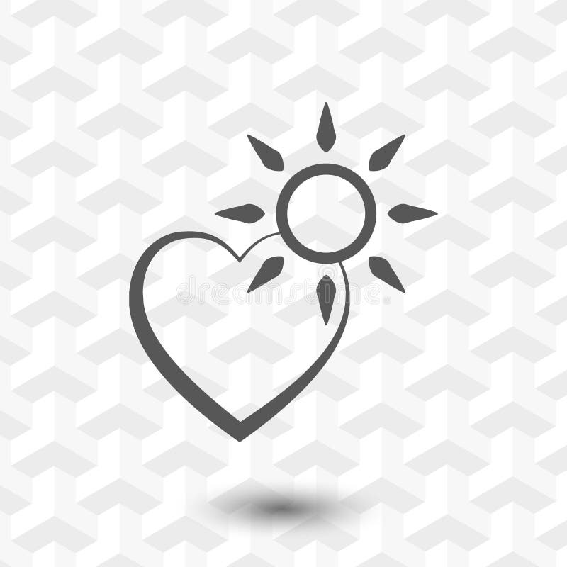 Heart and the Sun Icon Stock Vector Illustration Flat Design Stock ...