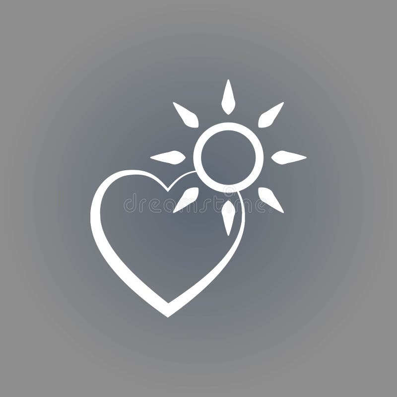 Heart and the Sun Icon Stock Vector Illustration Flat Design Stock ...