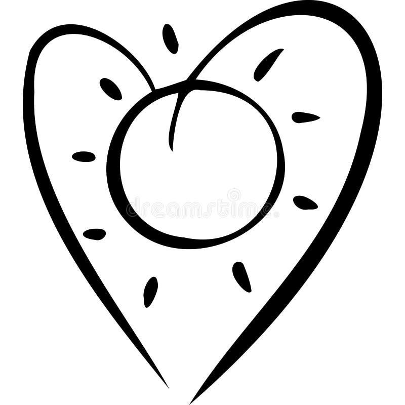Heart with the Sun Inside Sketch Vector Illustration Stock Illustration ...