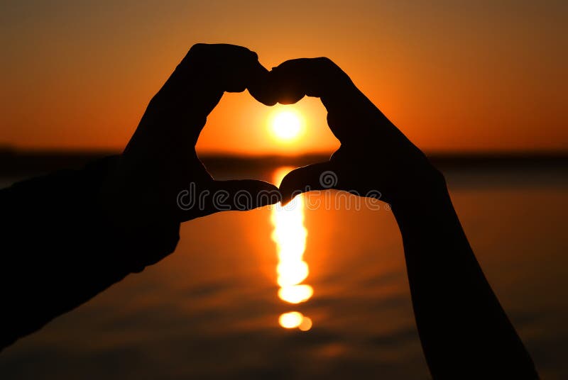 Heart at sunset stock image. Image of sweetheart, young - 7119113