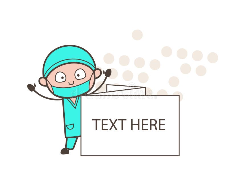 Heart Surgeon with Blank Information Banner Vector Stock Illustration ...