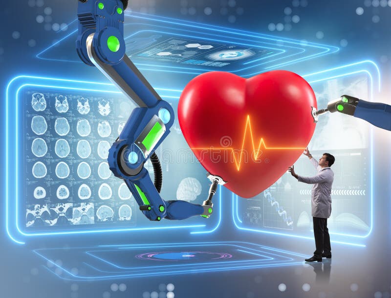 Heart Surgery Done by Robotic Arm Stock Photo - Image of cardiogram ...