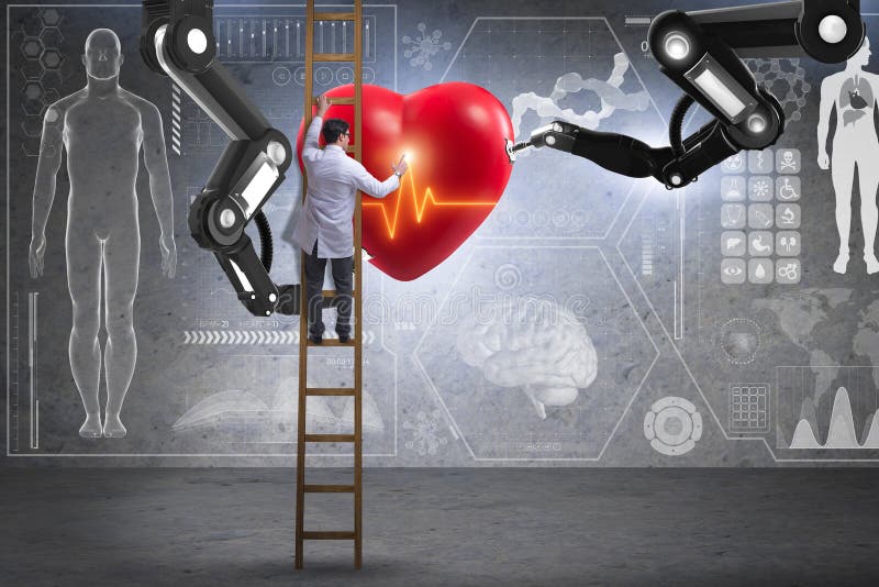 The Heart Surgery Done by Robotic Arm Stock Image - Image of automated ...