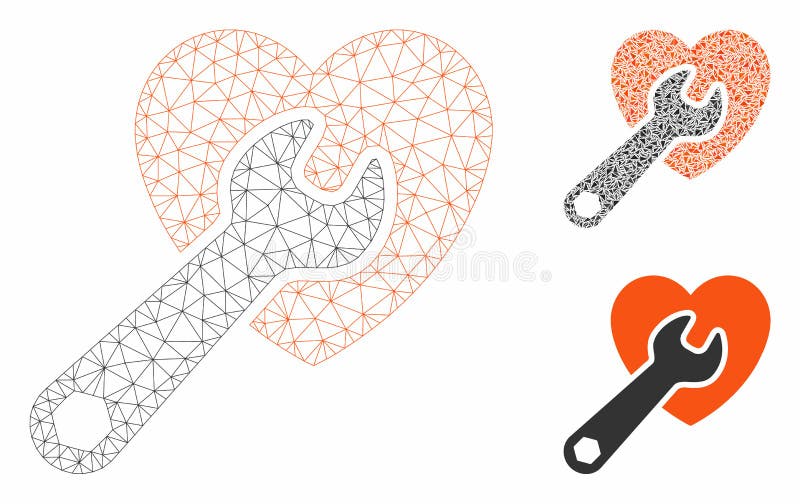 Heart Surgery Vector Mesh Wire Frame Model and Triangle Mosaic Icon ...