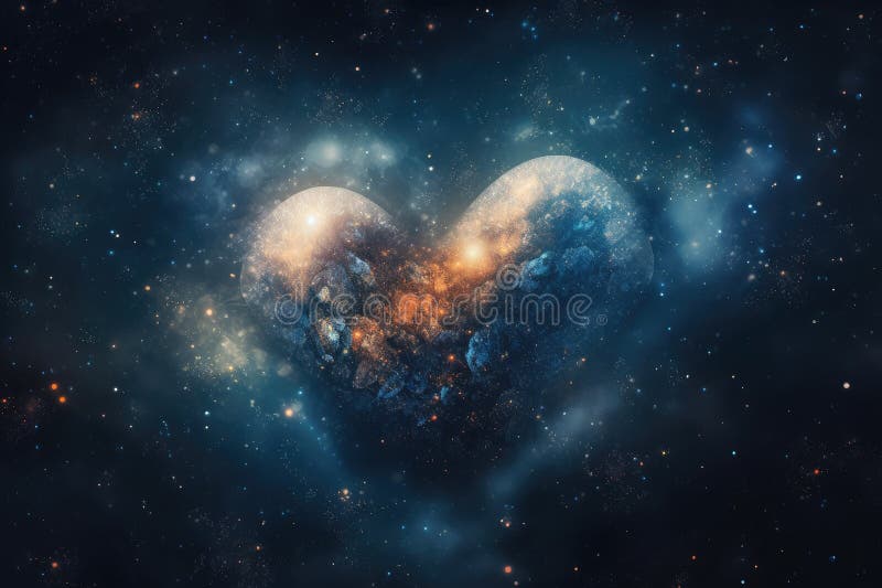 Heart, Surrounded by Clusters of Stars, in the Midst of a Starry Night ...
