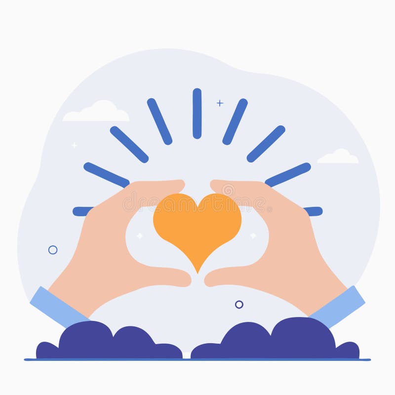 A Heart is Surrounded by Two Hands, Symbolizing Love and Protection ...