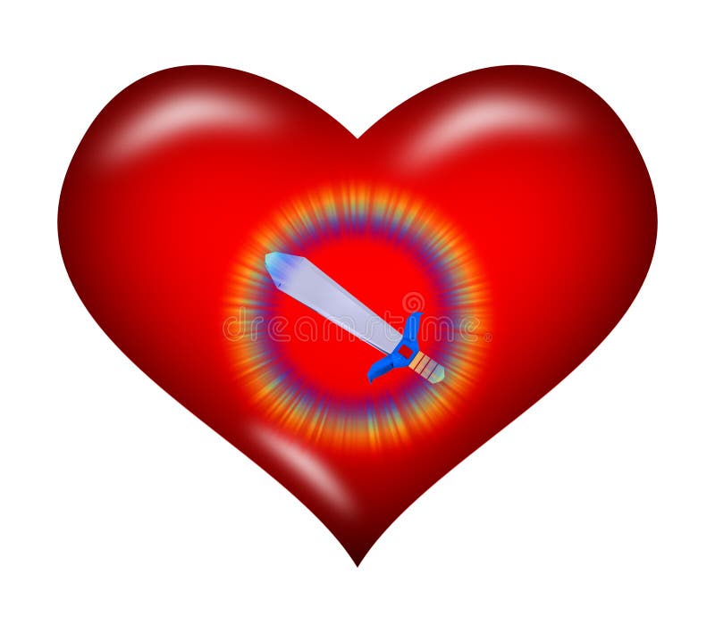 Heart and Sword stock illustration. Illustration of feel - 37275476