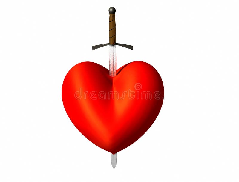 Heart sword strike stock illustration. Illustration of emotion - 9388194