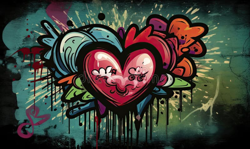 Heart Graffiti Art