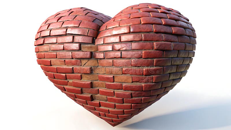 Heart Shape Made Red Bricks Weathered Texture Love Symbol Png ...