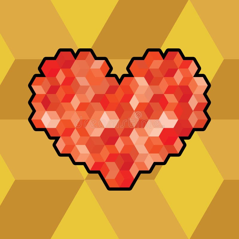 Heart Symbol Created from Cubes Stock Illustration - Illustration of ...