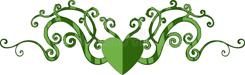 Heart Symbol with Curly Decorations Stock Vector - Illustration of ...