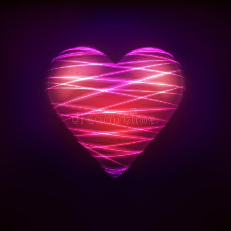 Heart Symbol Designed at Modern Shiny Lines Style Stock Vector ...