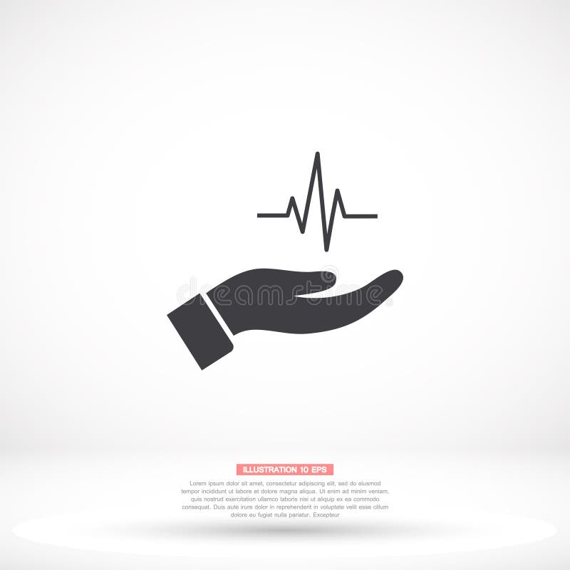 Heart Symbol in Hand Icon , Lorem Ipsum Flat Design Stock Illustration ...