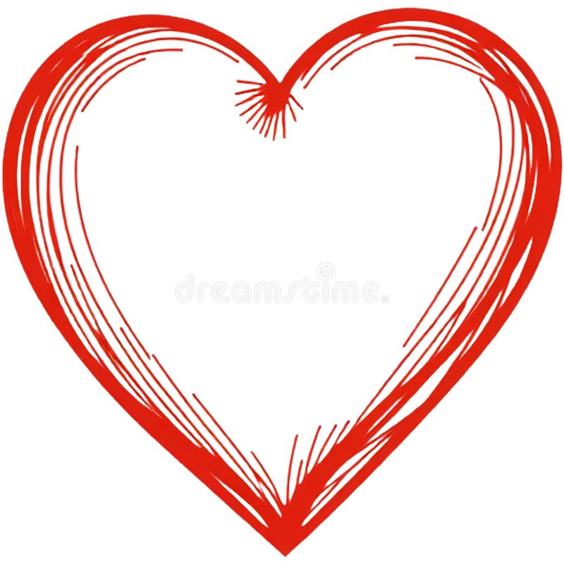 Heart Symbol Icon, Hand Drawn Element of Love and Romantic Doodle Art ...