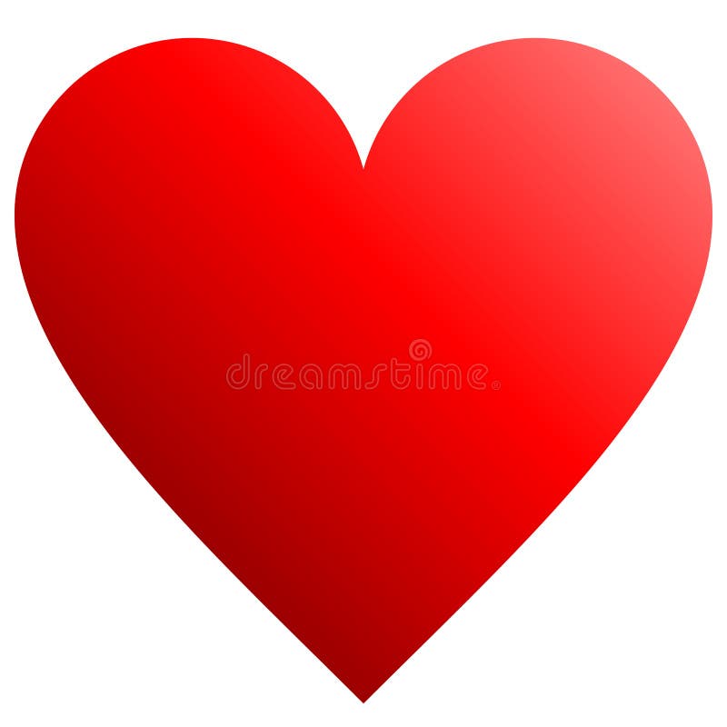 Heart Symbol Icon - Red Simple Outlined, Isolated - Vector Stock Vector ...