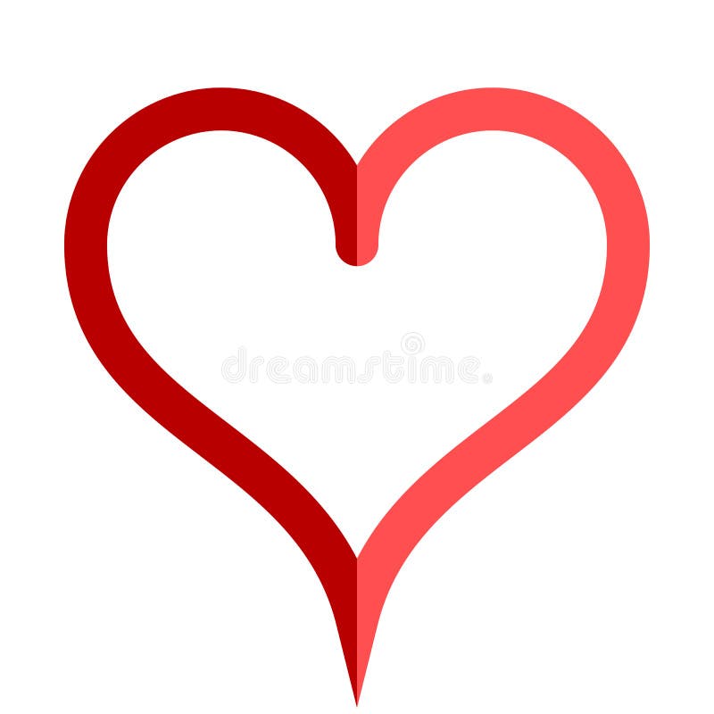 Heart Symbol Icon - Red Simple Outlined, Isolated - Vector Stock Vector ...