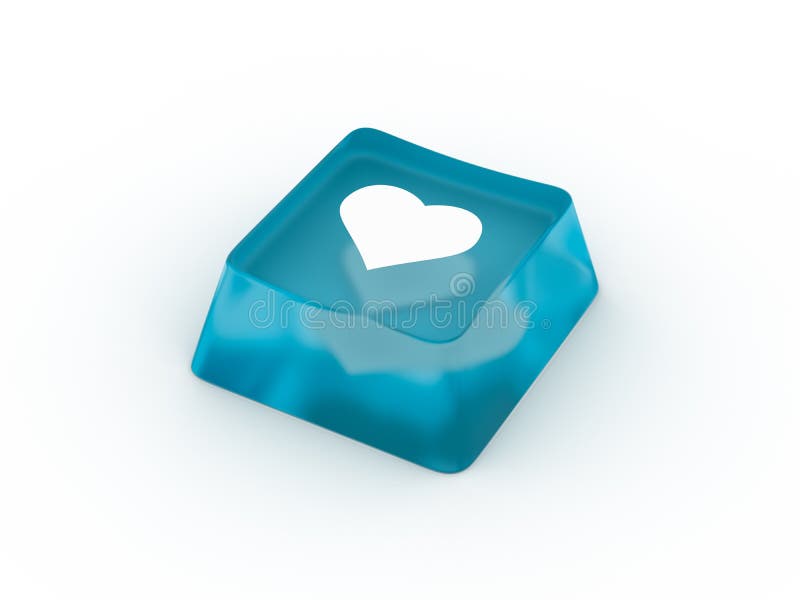 Heart Symbol on Keyboard Button. 3D Rendering Stock Illustration ...