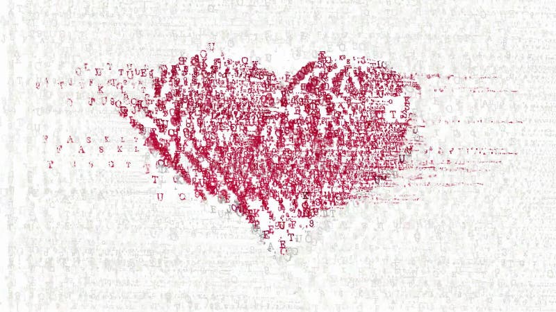 Heart Symbol Made by Abstract Animated Letters Stock Video - Video of ...