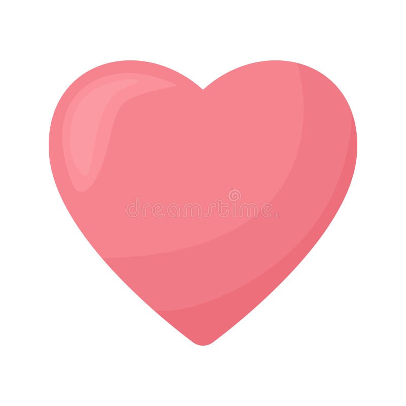 Heart Symbol Semi Flat Color Vector Element Stock Vector - Illustration ...