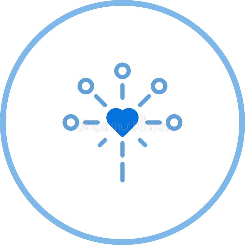 Heart Symbol Surrounded by Connected Nodes in a Circular, Network ...