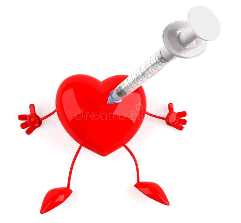 Heart with a syringe stock illustration. Illustration of death - 11679175