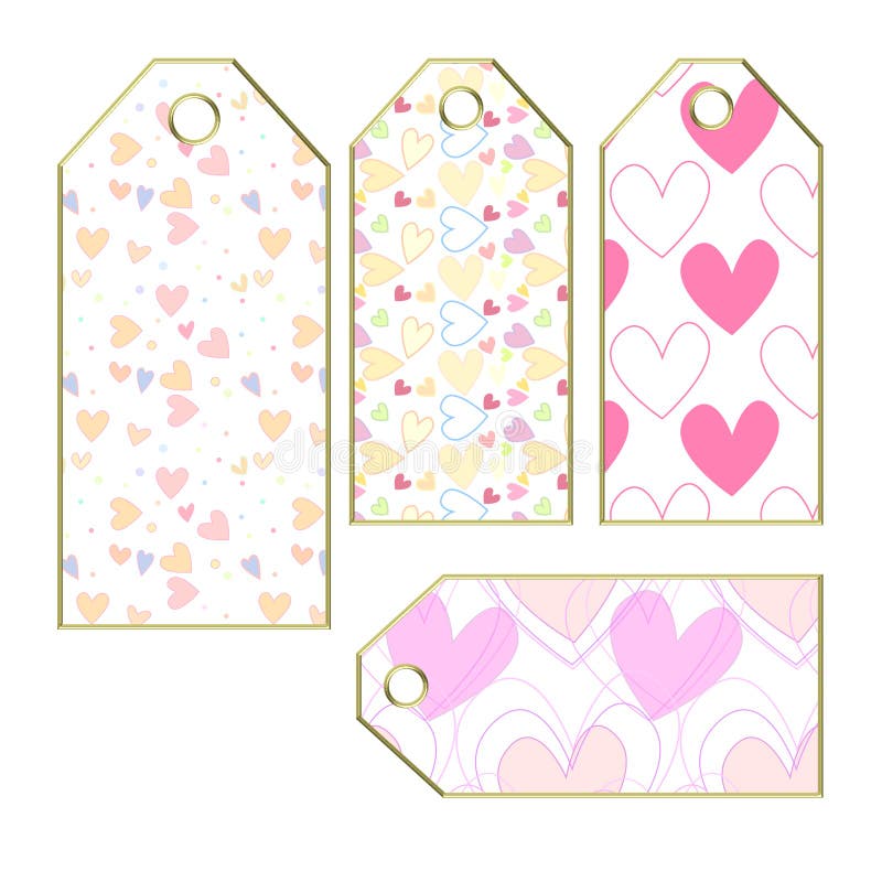 Heart tags or labels stock illustration. Illustration of abstract ...