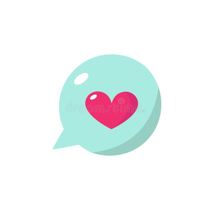 Heart in Talking Bubble Icon Vector Love Illustration Stock Vector ...