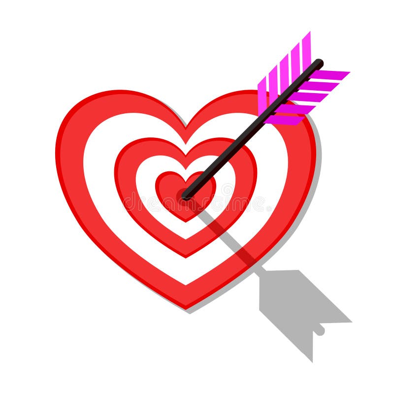 Heart-Target stock vector. Illustration of darts, illustration - 15505386